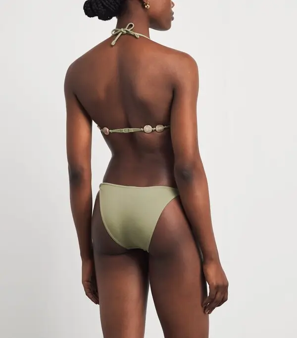 ERES Farrah Bikini Bottoms With Stone-effect Bead Detail - Green
