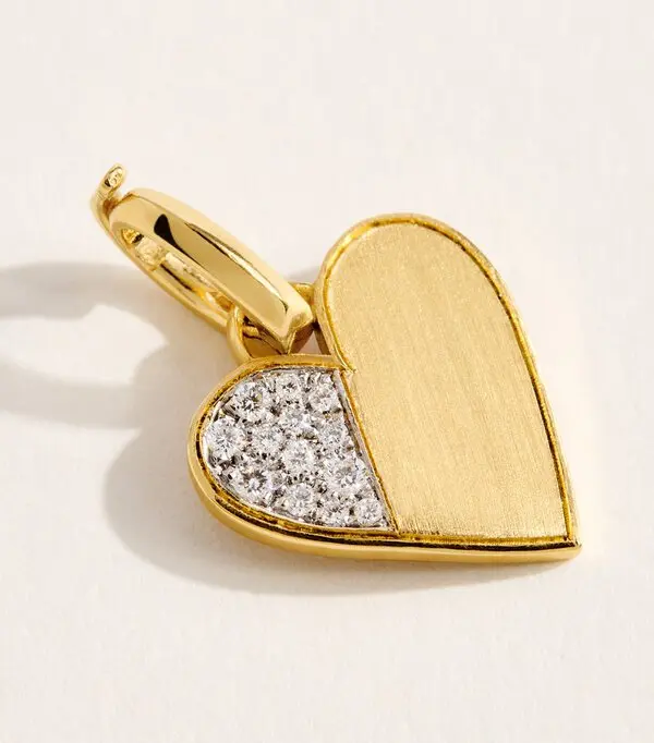 JADE TRAU 18k Yellow Pavé Diamond Heart Charm