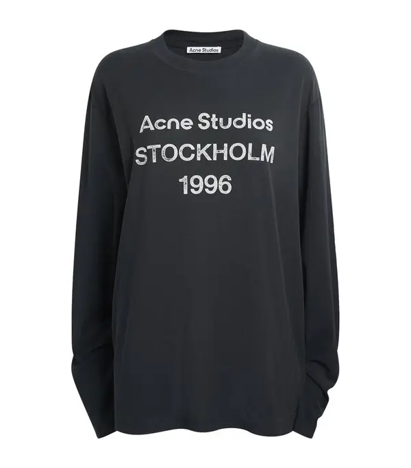 Acne Studios Logo Long Sleeve T-shirt - Black