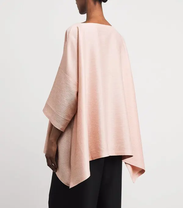 Eskandar Silk Plissé Scoop-neck Top