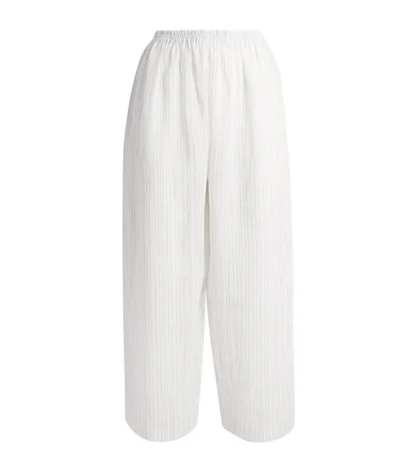 Eskandar Linen-blend Wide-leg Trousers - White