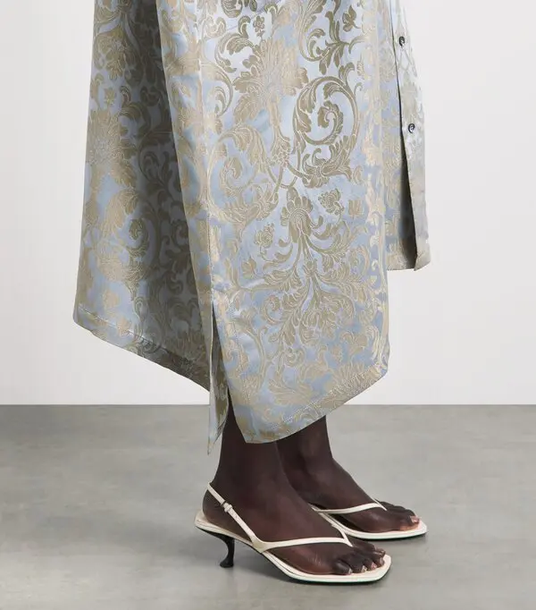 Eskandar Jacquard Button-up A-line Midi Shirt Dress
