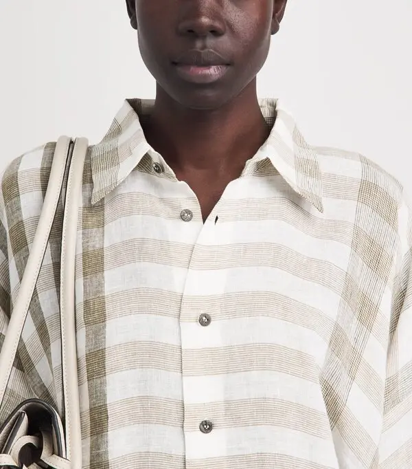 Eskandar Linen Check A-line Shirt