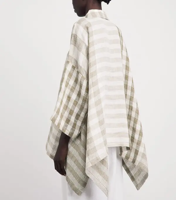 Eskandar Linen Check A-line Shirt