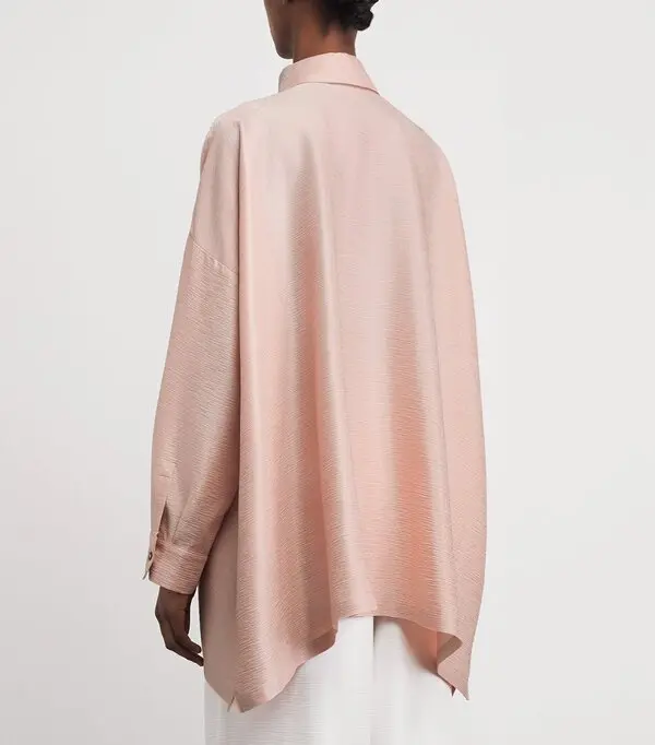 Eskandar Silk Plissé Wide A-line Shirt