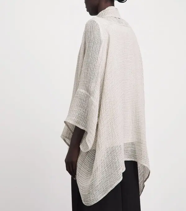 Eskandar Linen Wide-knit Shawl Cardigan