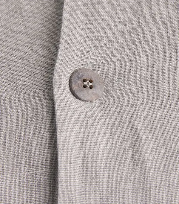 Eskandar Linen Wide Longline Jacket - Grey