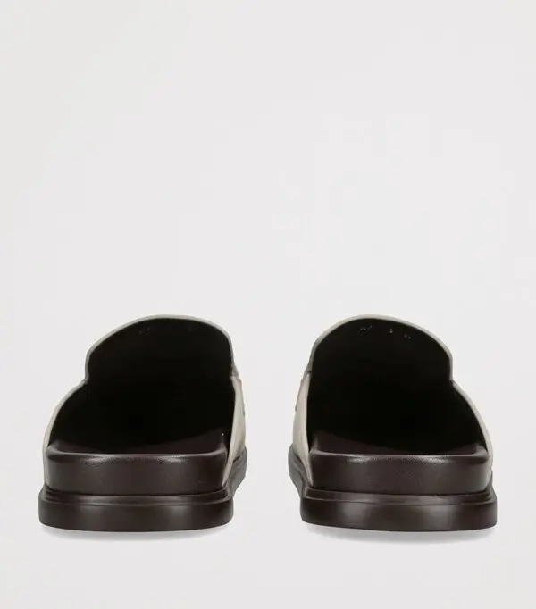 FERRAGAMO Suede Santiago Mules With Gancio Hardware