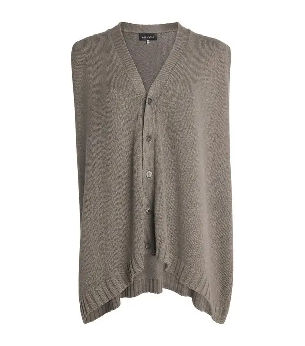 Eskandar Sleeveless Linen-organic Cotton Cardigan - Neutral