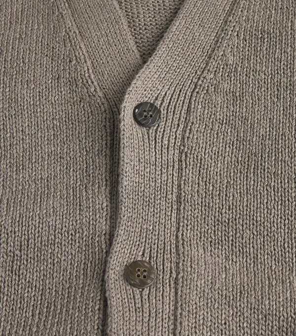 Eskandar Sleeveless Linen-organic Cotton Cardigan - Neutral