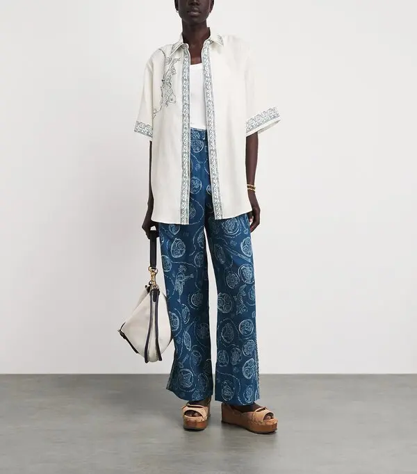 ALEMAIS Linen Printed Lucky Shirt - Ivory