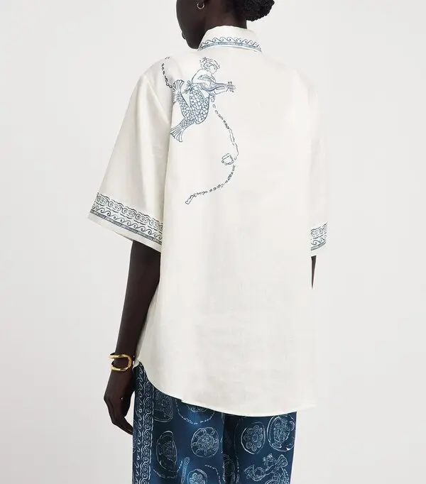 ALEMAIS Linen Printed Lucky Shirt - Ivory