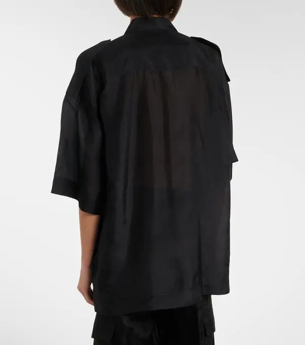 Phoebe Philo Short Sleeve Silk Shirt With Utility Pockets