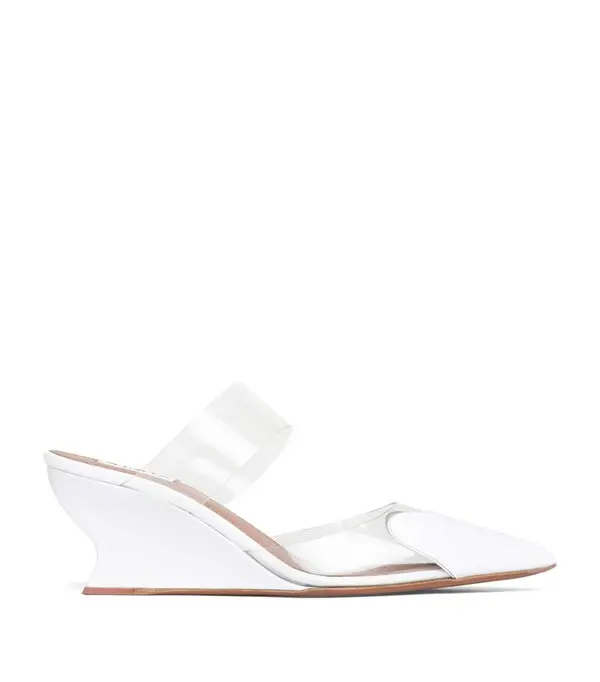 Alaïa Le Coeur Wedge Mules - White