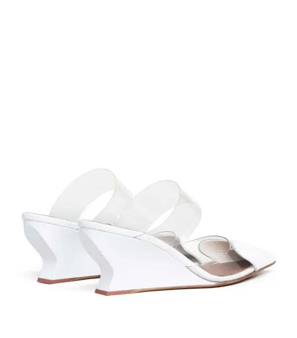 Alaïa Le Coeur Wedge Mules - White