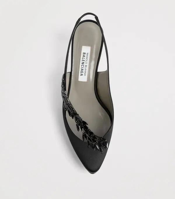 Balenciaga X Manolo Blahnik Embellished Slingback Heels