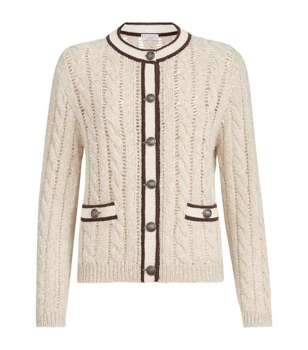 Brunello Cucinelli Cable-knit Cardigan - White