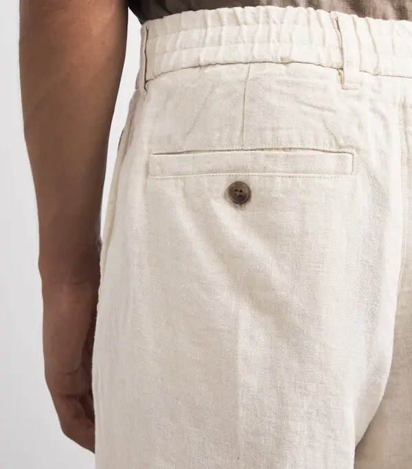 NN.07 Linen Tapered Trousers - Ivory
