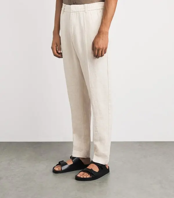 NN.07 Linen Tapered Trousers - Ivory