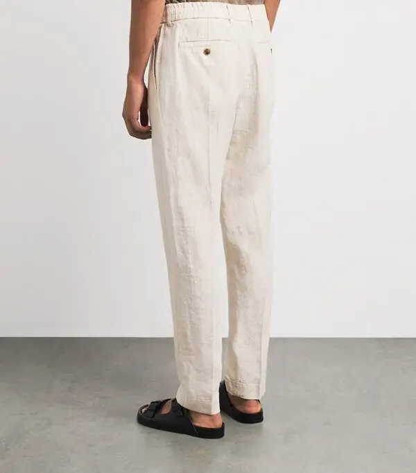 NN.07 Linen Tapered Trousers - Ivory