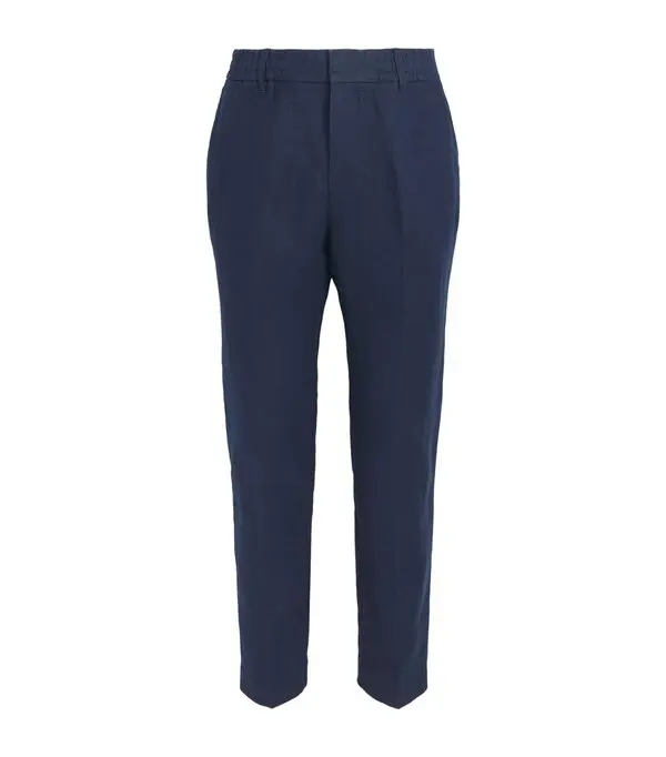 NN.07 Linen Tapered Trousers - Navy