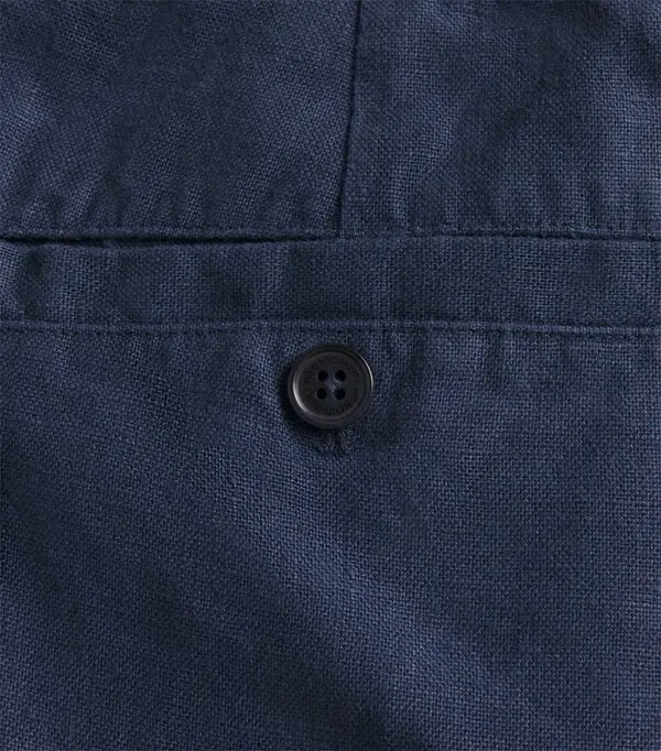 NN.07 Linen Tapered Trousers - Navy