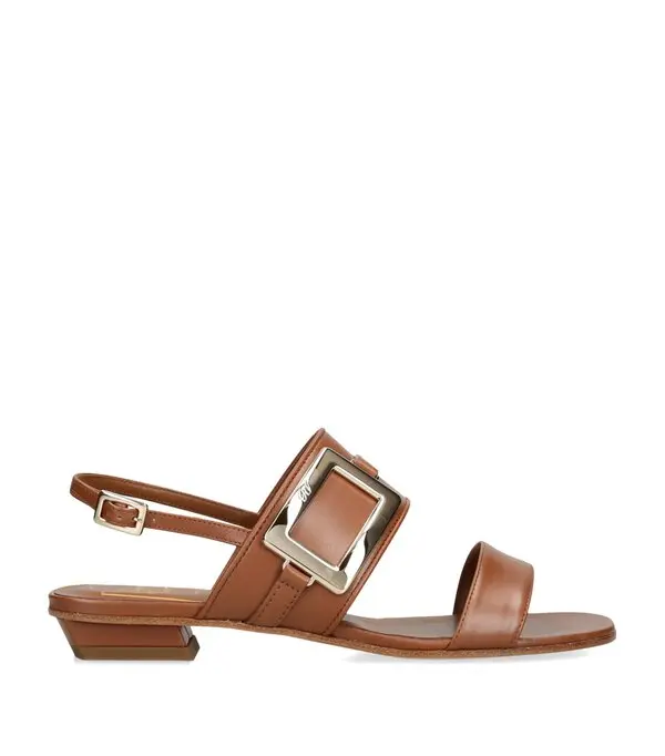 ROGER VIVIER Belle Vivier Leather Sandals - Brown