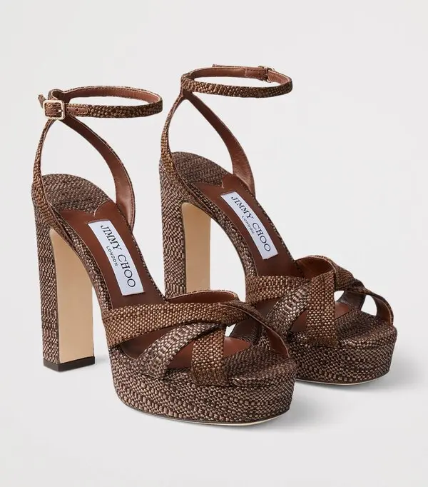 JIMMY CHOO Kove 120 Woven Platform Sandals