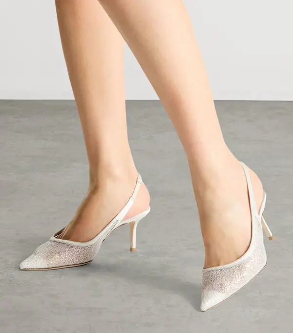 JIMMY CHOO Love 65 Glitter Slingback Heels