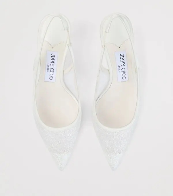 JIMMY CHOO Love 65 Glitter Slingback Heels