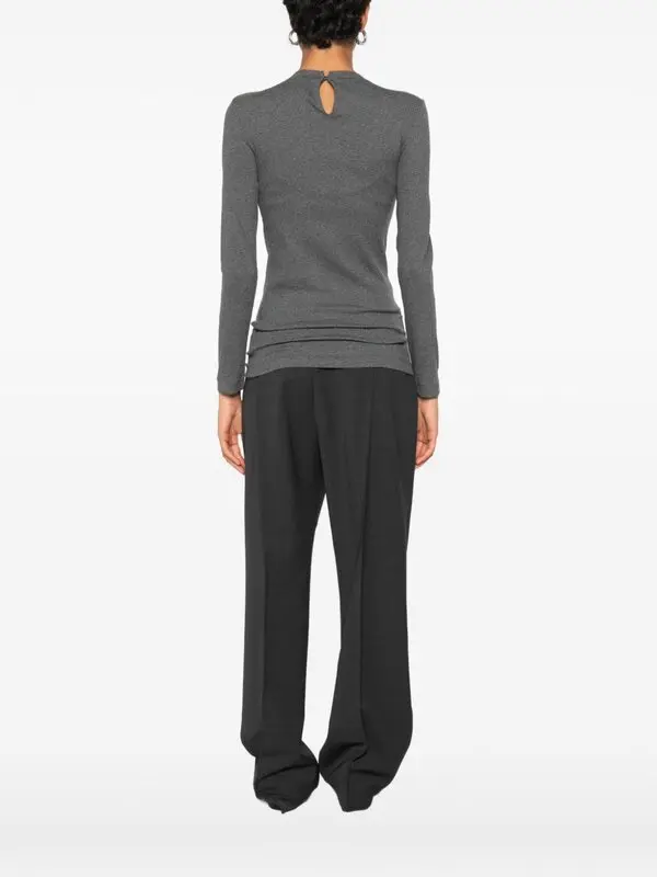 Brunello Cucinelli Dark Monili Trim Crewneck Sweater