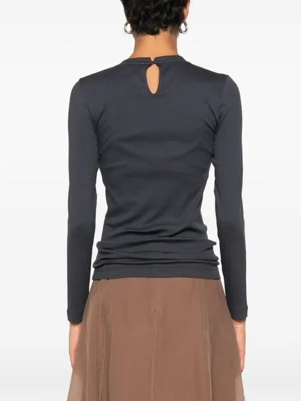 Brunello Cucinelli Cotton Crewneck Sweater With Monili Trim