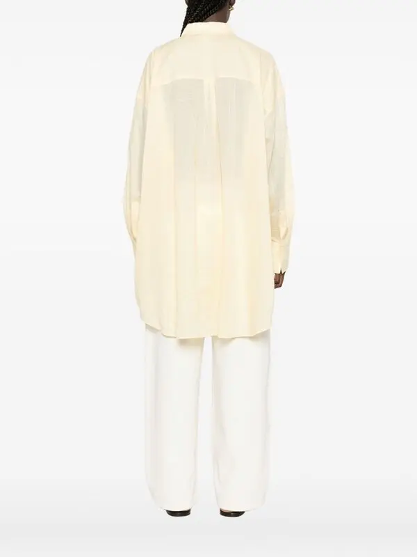 TOTEME Cotton Blend Shirt With Monogram Embroidery - White