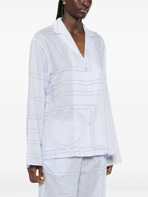 TOTEME Geometric Print Cotton Blend Shirt