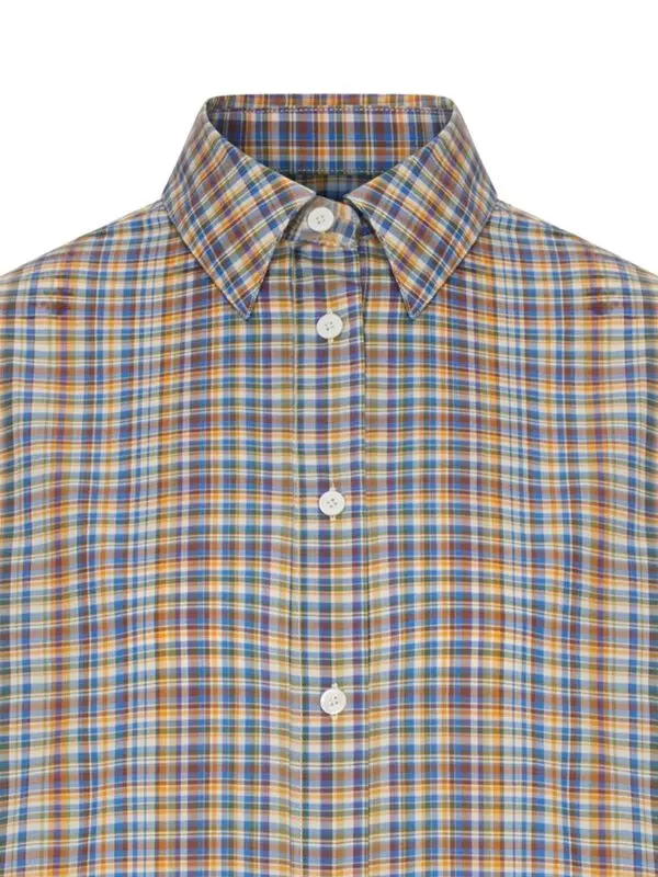TOTEME Checkered Cotton Shirt - Blue