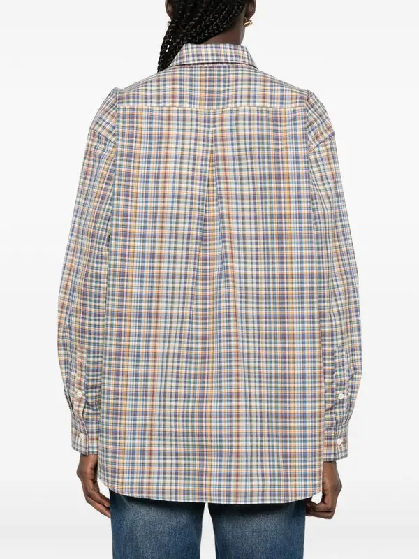 TOTEME Checkered Cotton Shirt - Blue