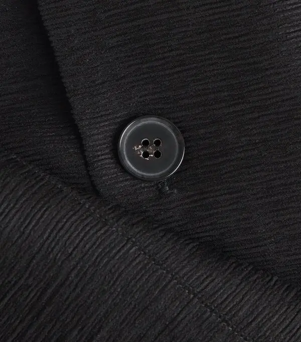 Eskandar Silk Plissé Mandarin Collar A-line Jacket