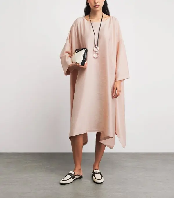 Eskandar Silk Plissé Midi Dress