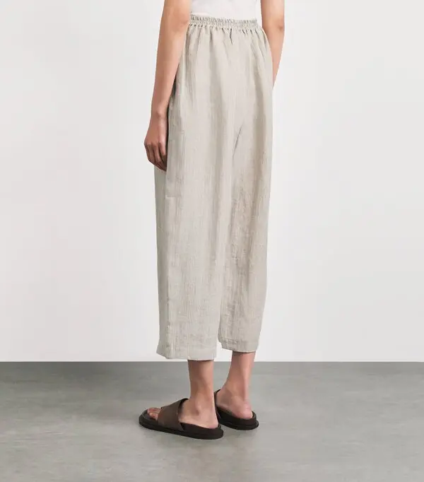 Eskandar Linen-blend Wide Leg Trousers - Neutral
