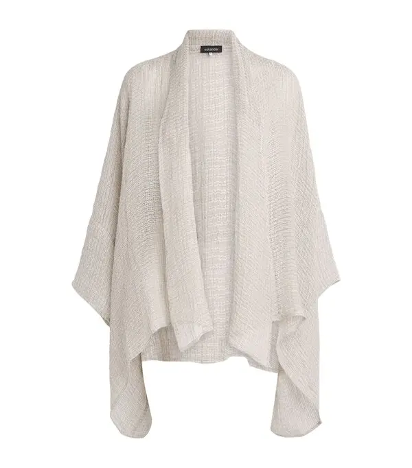 Eskandar Linen Wide-knit Shawl Cardigan
