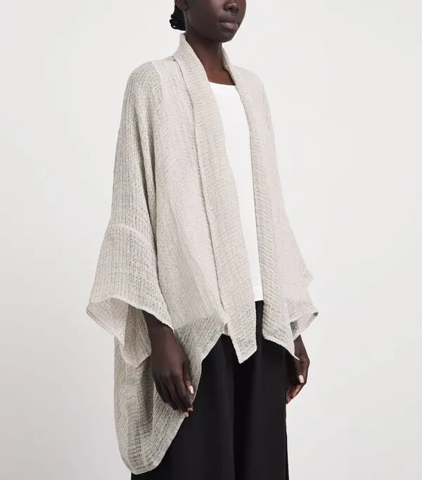 Eskandar Linen Wide-knit Shawl Cardigan