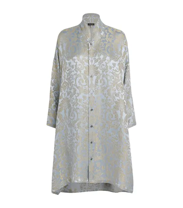 Eskandar Jacquard Wide A-line Shirt
