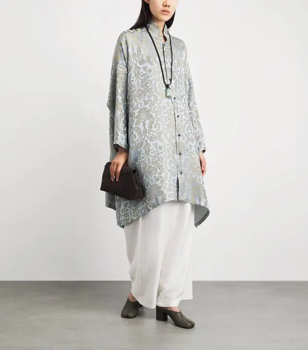 Eskandar Jacquard Wide A-line Shirt