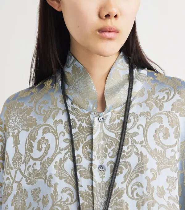 Eskandar Jacquard Wide A-line Shirt