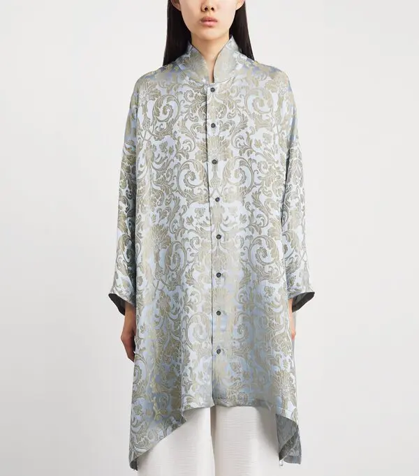 Eskandar Jacquard Wide A-line Shirt