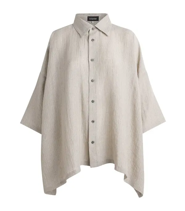 Eskandar Linen-blend Striped Shirt