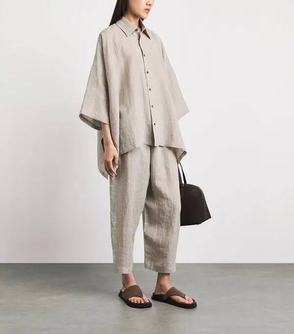 Eskandar Linen-blend Striped Shirt