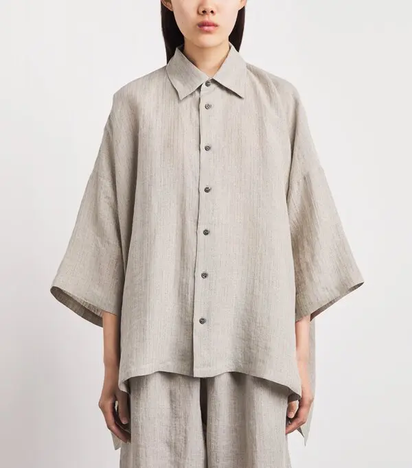 Eskandar Linen-blend Striped Shirt