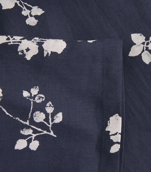 Eskandar Linen Floral Boatneck Blouse