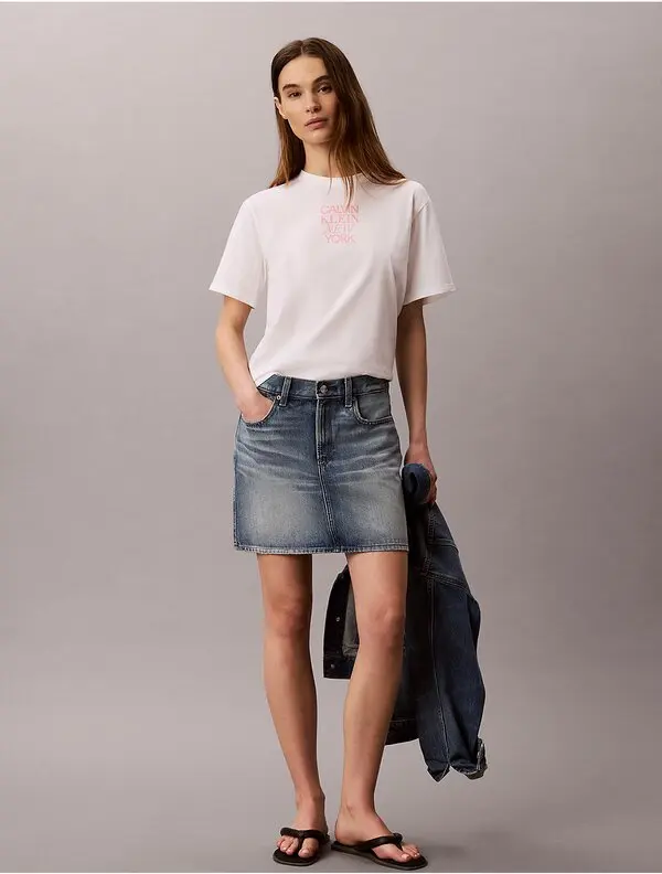 Calvin Klein Ny Photo Graphic Boxy Tee - Bright White